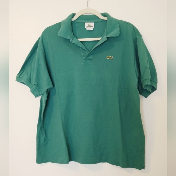 Lacoste | Shirts | Vintage Y2k Lacoste Men Green Alligator Logo 2 Button Short Sleeve Polo Shirt ...